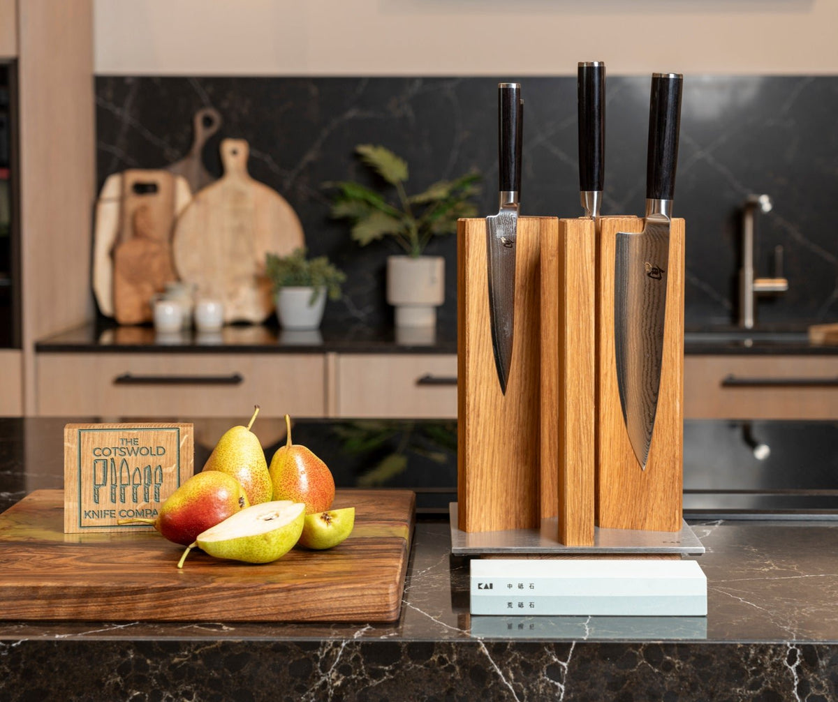 Kai Shun Classic 7-Piece Knife Block Set with Oak Block & Whetstone ...
