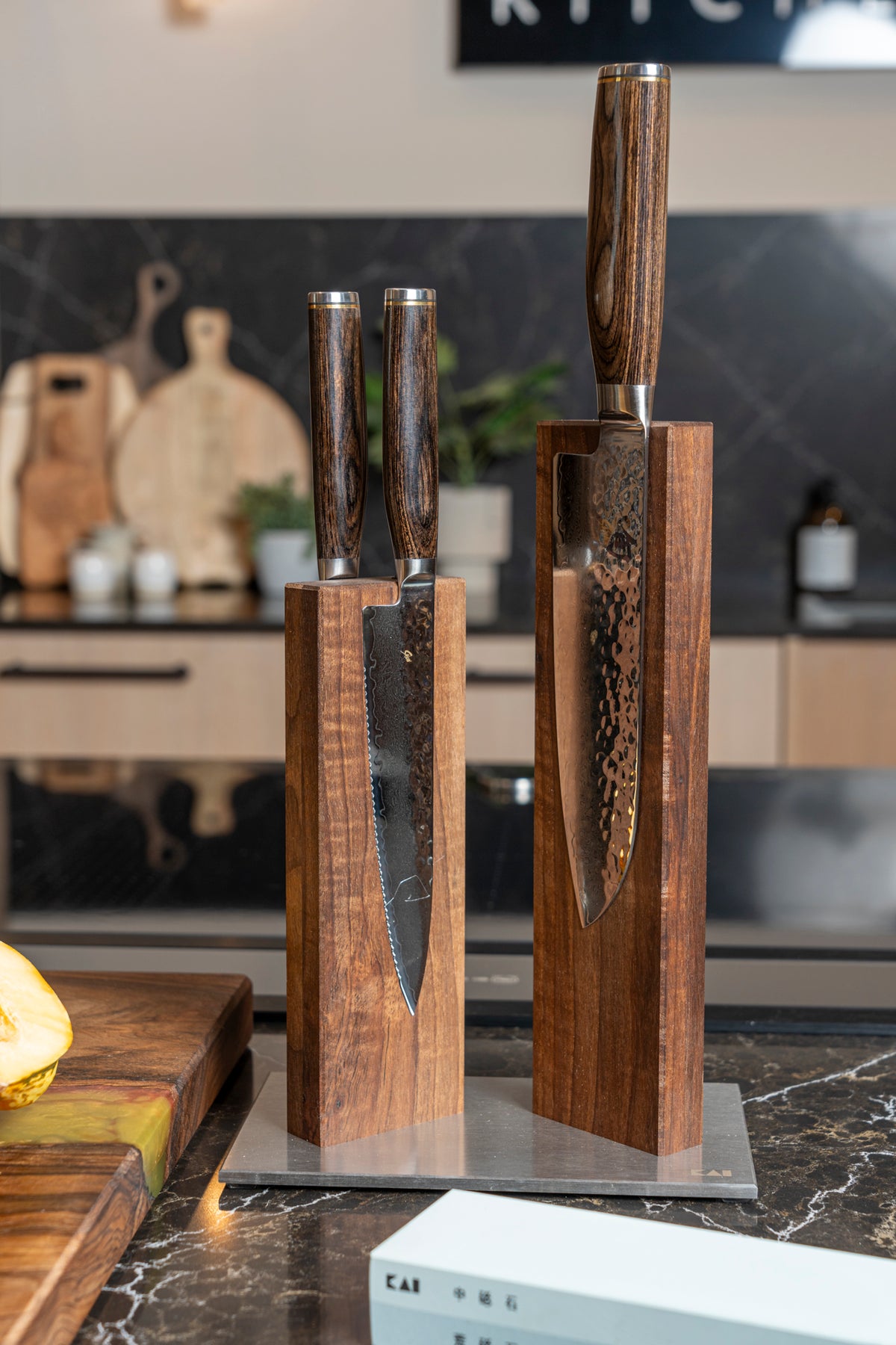 Kai Shun Premier 5-Piece Knife Walnut Block Set with Whetstone – The ...